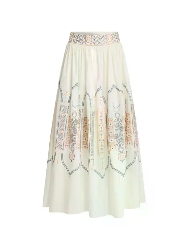 EMPORIO SIRENUSE Embroidered Maxi Skirt - Neutrals