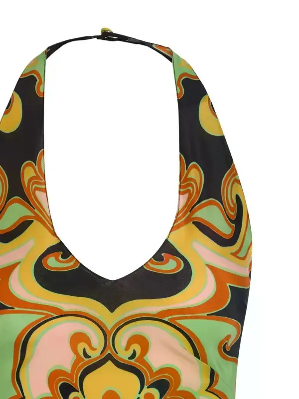 Etro Floral-print Halterneck Top - Black