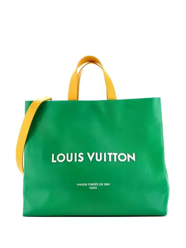 LOUIS VUITTON Shopper Leather Mm Tote Bag - Green