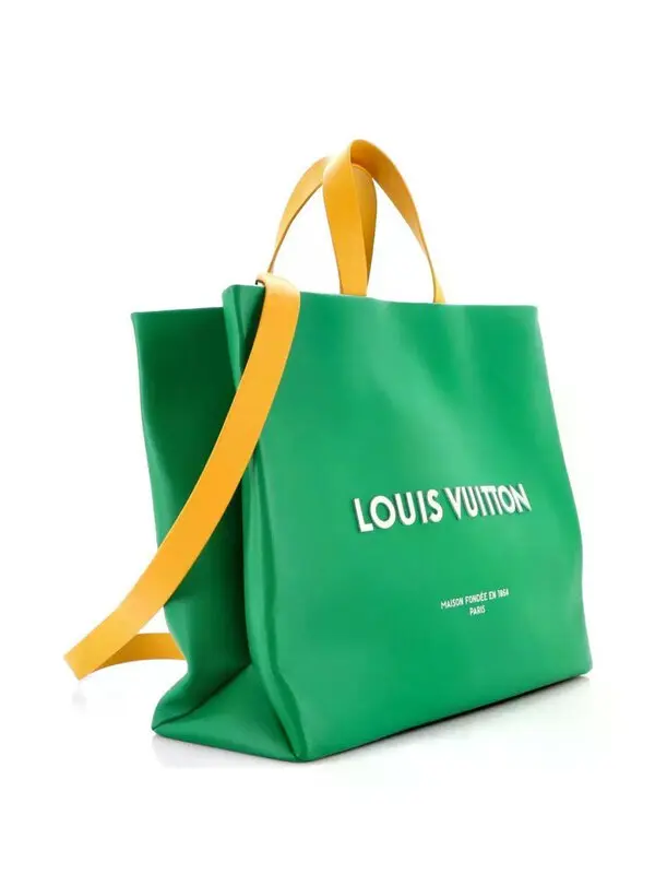 LOUIS VUITTON Shopper Leather Mm Tote Bag - Green