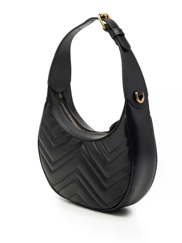 Gucci Mini Gg Marmont Half Moon Satchel 2016-2026 - Black