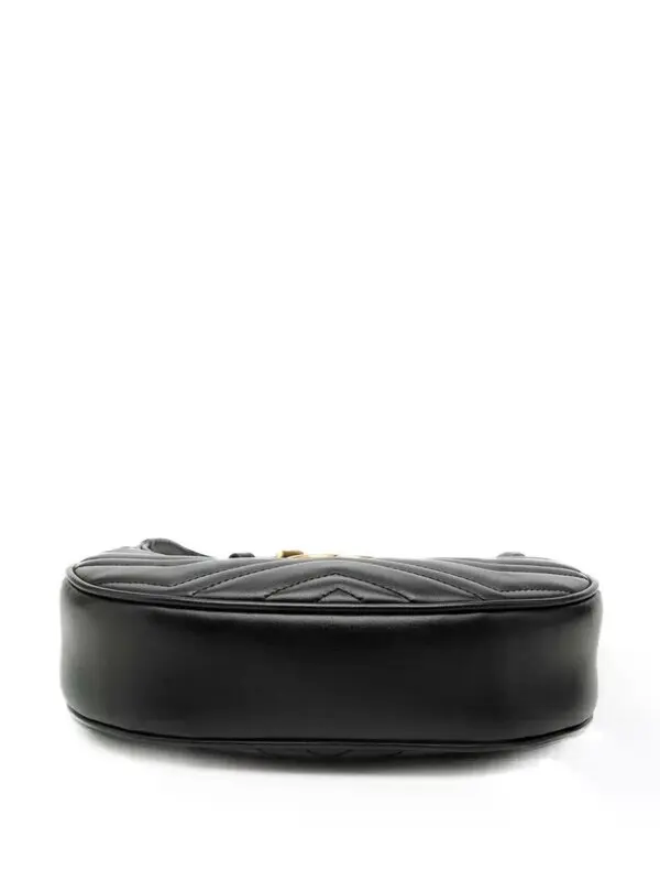 Gucci Mini Gg Marmont Half Moon Satchel 2016-2026 - Black