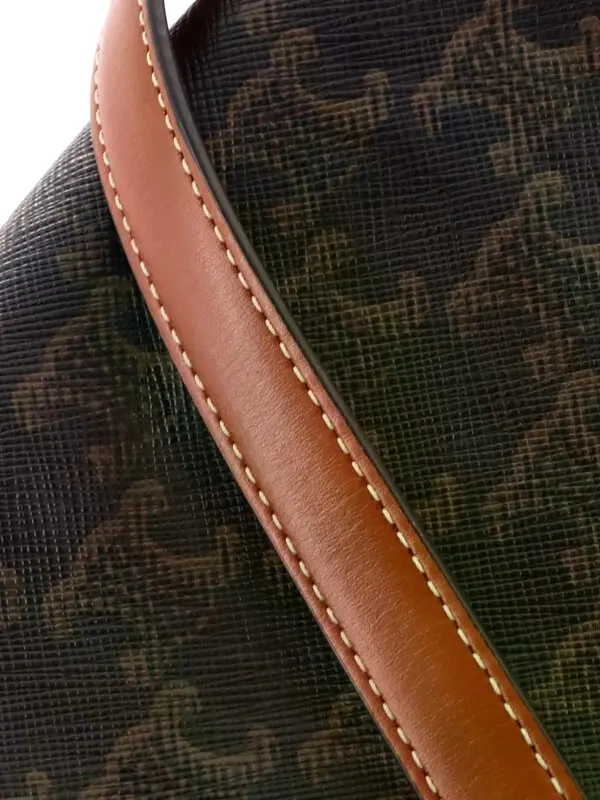 Celine Besace Flap Bag Triomphe Coated Canvas Mini - Brown