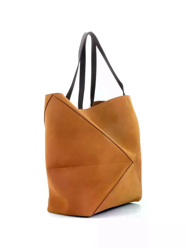 Loewe Puzzle Fold Large Tote Bag - Brown