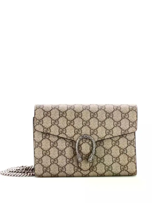 Gucci Dionysus Gg Coated Canvas Chain Wallet - Red