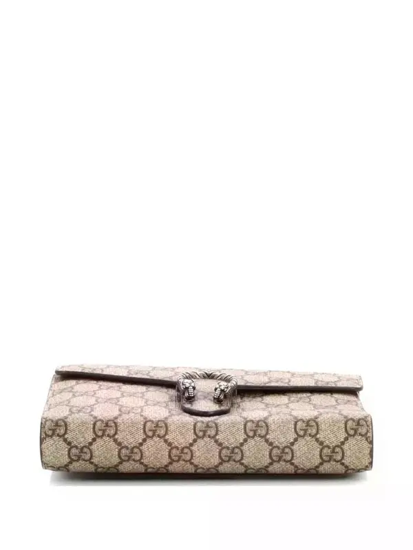 Gucci Dionysus Gg Coated Canvas Chain Wallet - Red