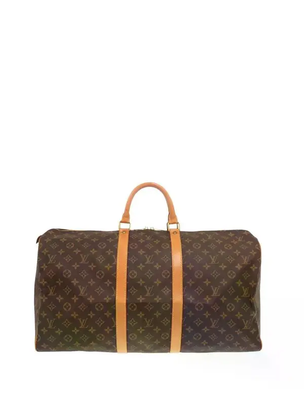 LOUIS VUITTON 1996 Monogram Keepall 55 Travel Bag - Brown