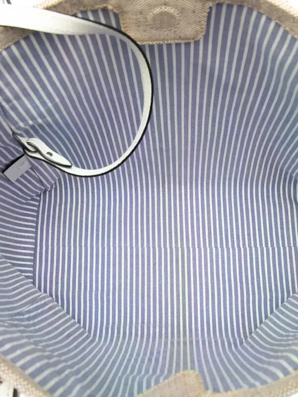 Prada 2010-2026 Canvas Logo Stripe Shopper Tote Bag