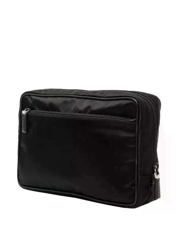 Prada Saffiano Trimmed Tessuto Clutch Bag
