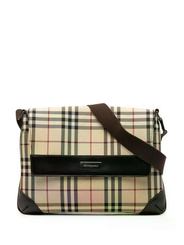 Burberry House Check Canvas Flap Crossbody Bag
