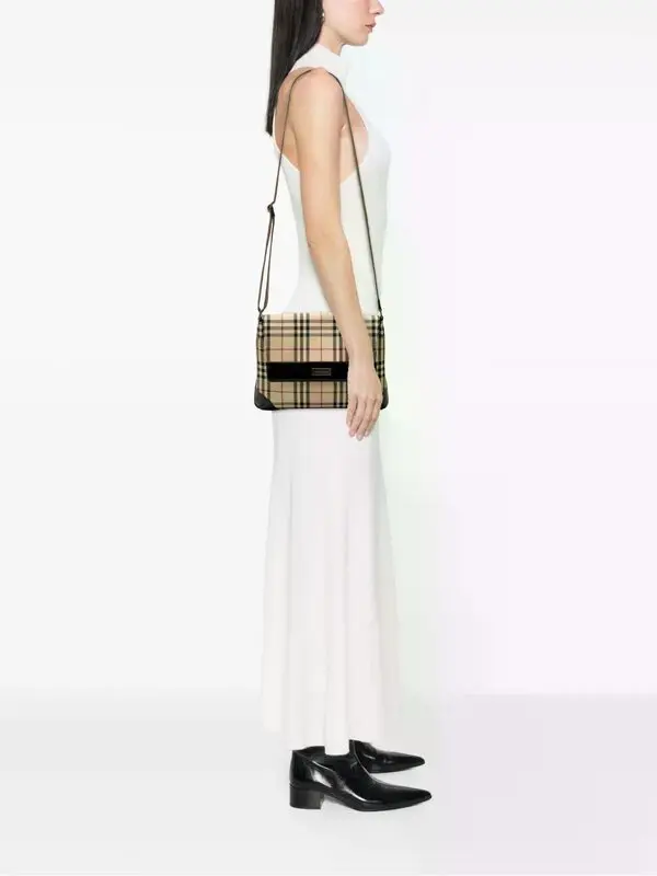 Burberry House Check Canvas Flap Crossbody Bag