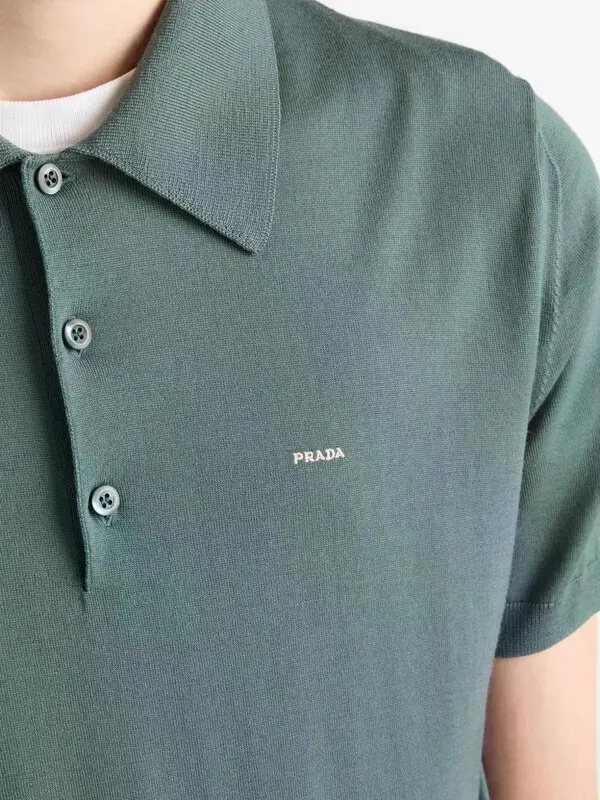 Prada Superfine Wool Polo Shirt - Green