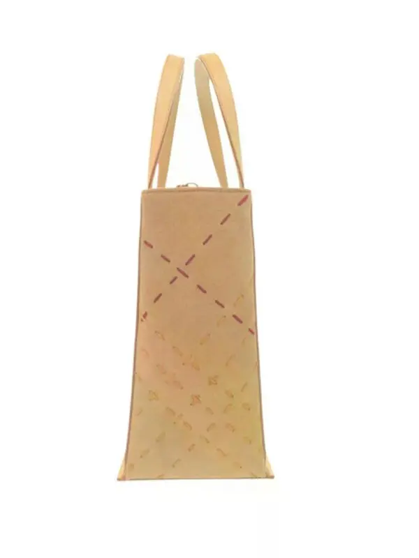 Burberry Calfskin And Suede Stitch Handbag