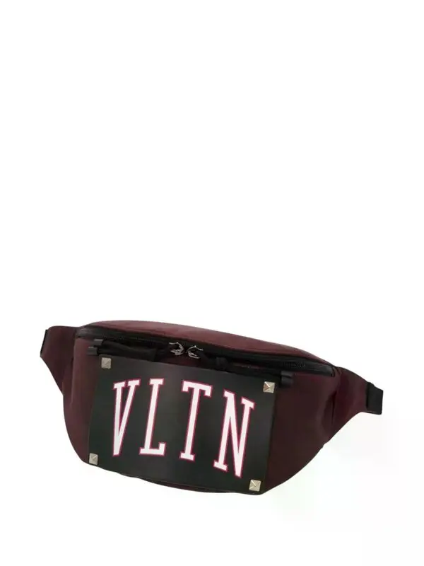 Valentino Garavani Nylon And Leather Vltn Rockstud Belt Bag - Red