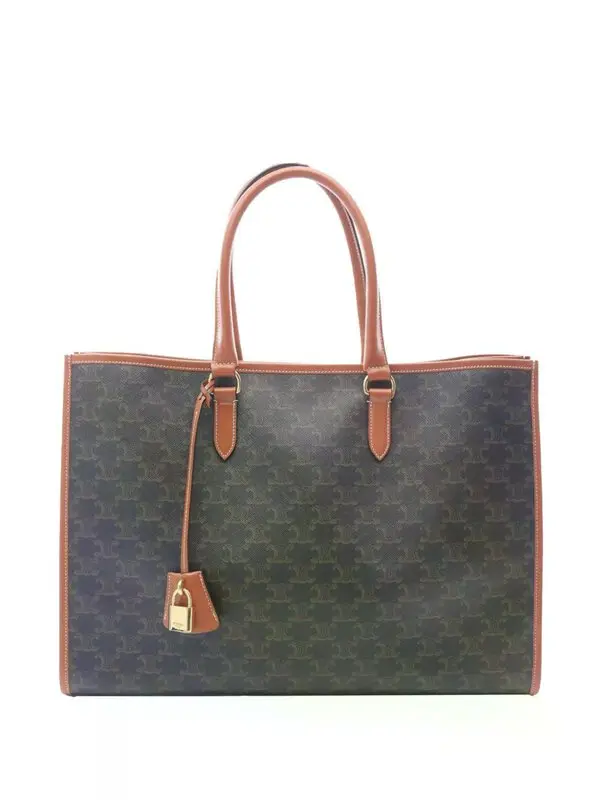 Celine 2021-2026 Triomphe Coated Canvas Horizontal Cabas Tote Bag