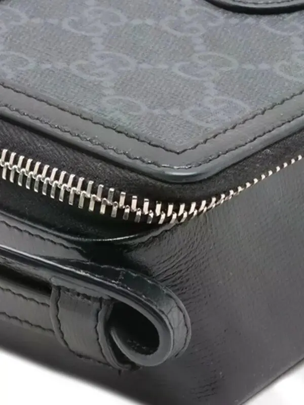 Gucci Gg Supreme Interlocking G Crossbody Bag - Black