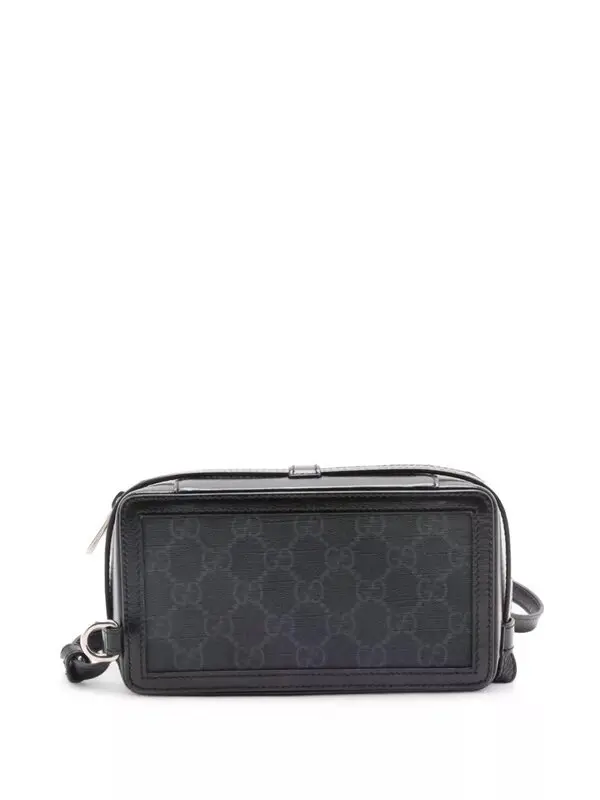 Gucci Gg Supreme Interlocking G Crossbody Bag - Black