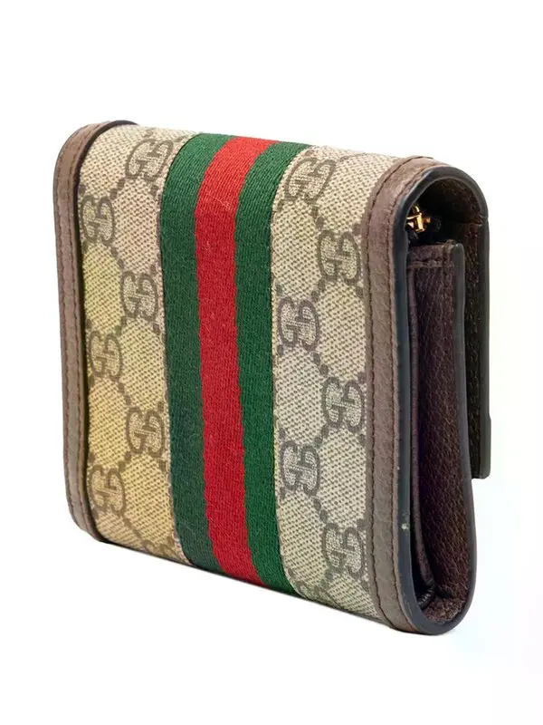 Gucci 2016-2026 Gg Supreme Web Ophidia Trifold Wallet Small Wallets