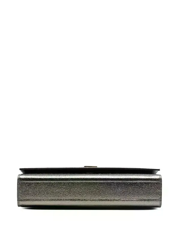 Saint Laurent Metallic Leather Monogram Kate Wallet On Chain