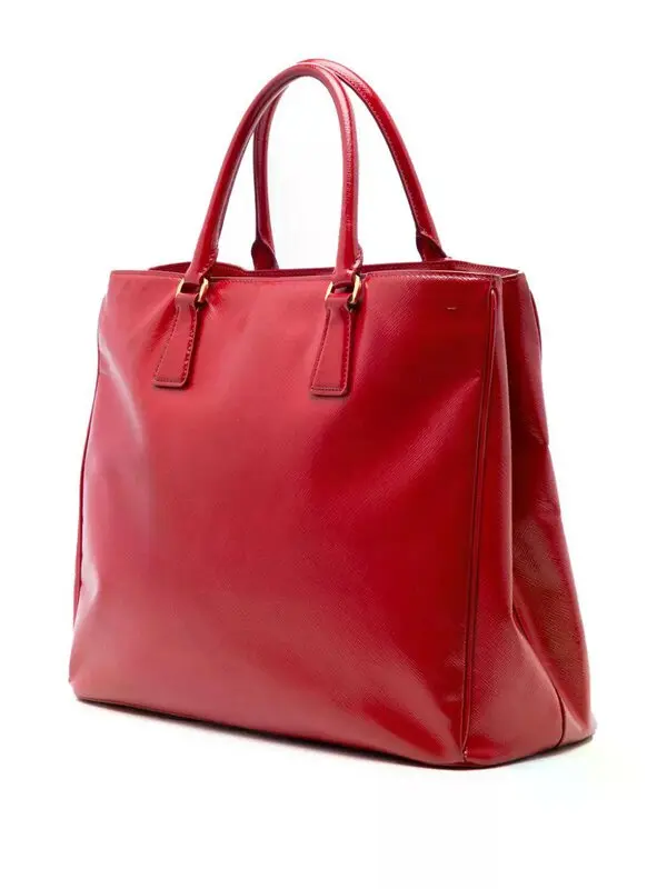Prada Large Saffiano Vernice Galleria Satchel - Red