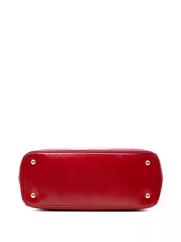 Prada Large Saffiano Vernice Galleria Satchel - Red