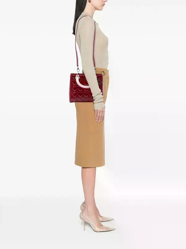 Dior 2013 Medium Cannage Lady Satchel - Red