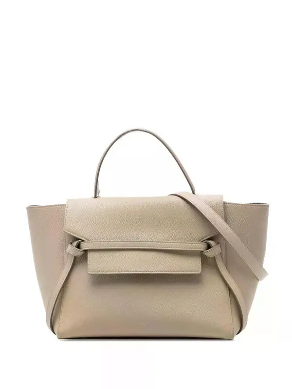 Celine 2017 Mini Grained Calfskin Belt Satchel - Neutrals