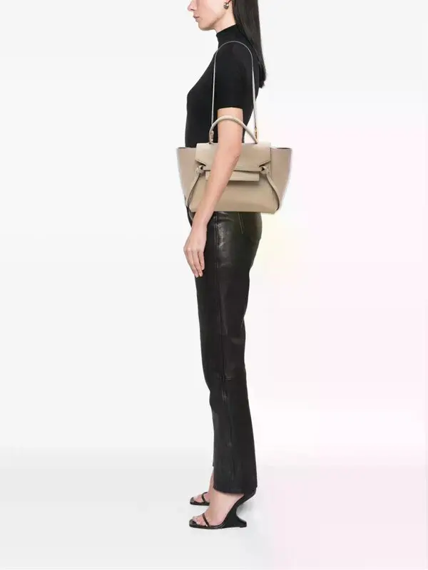 Celine 2017 Mini Grained Calfskin Belt Satchel - Neutrals