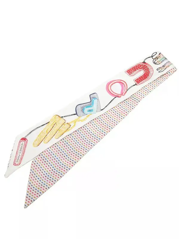Hermès 2015-2026 Chevaloscope Pointille Silk Twilly Scarf Scarves - Multicolour