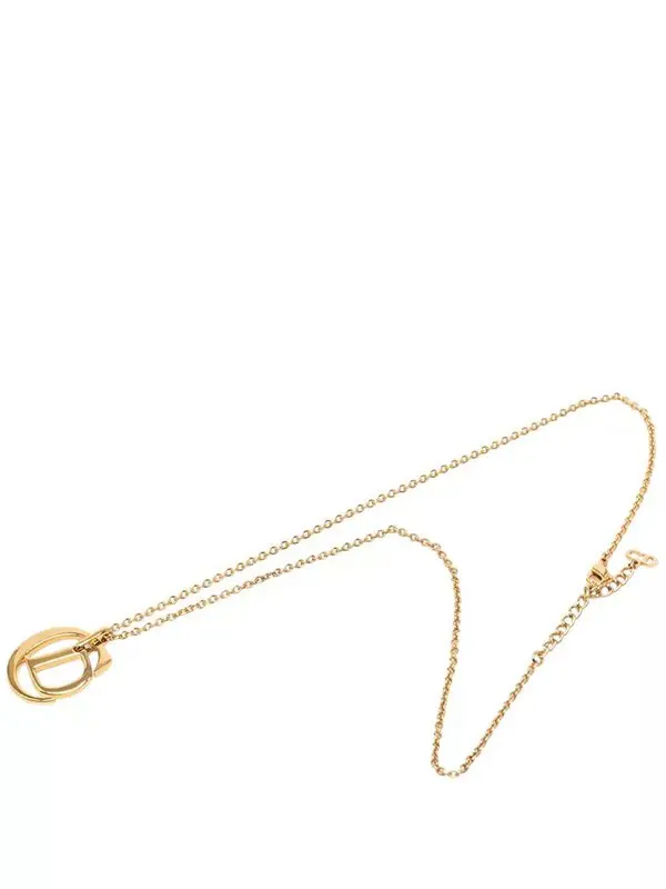 Dior 1980-1990 Plated Cd Pendant Necklace - Gold