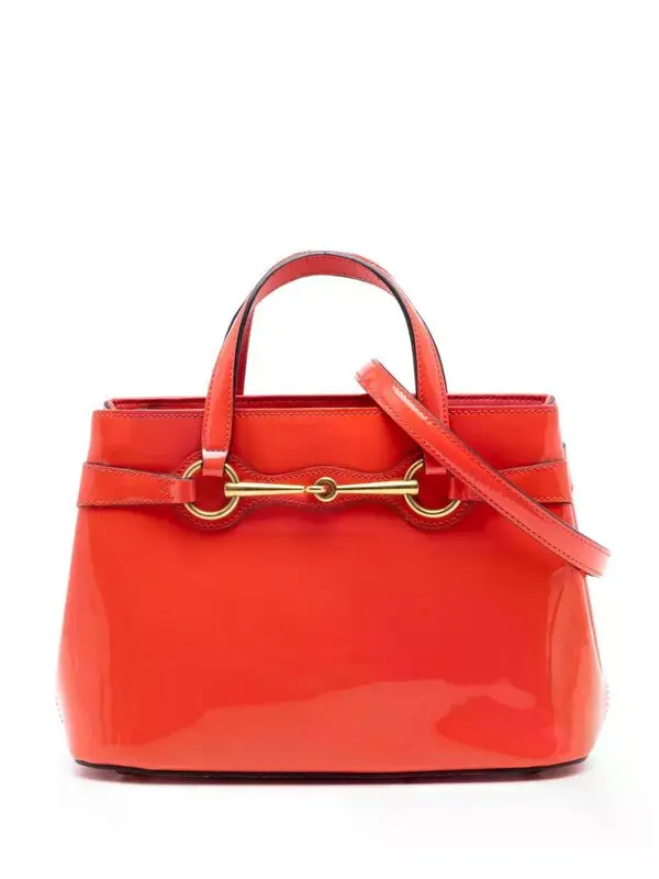 Gucci 2016-2025 Patent Bright Bit Satchel - Red