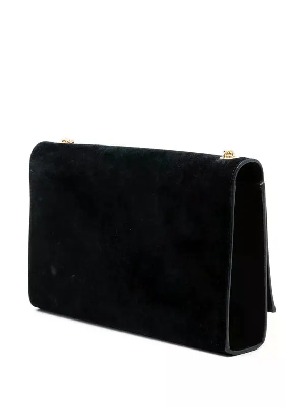 Saint Laurent Medium Suede Monogram Kate Tassel Crossbody Bag - Black