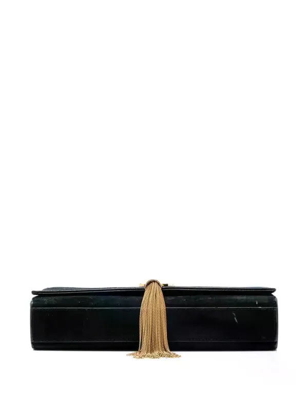 Saint Laurent Medium Suede Monogram Kate Tassel Crossbody Bag - Black
