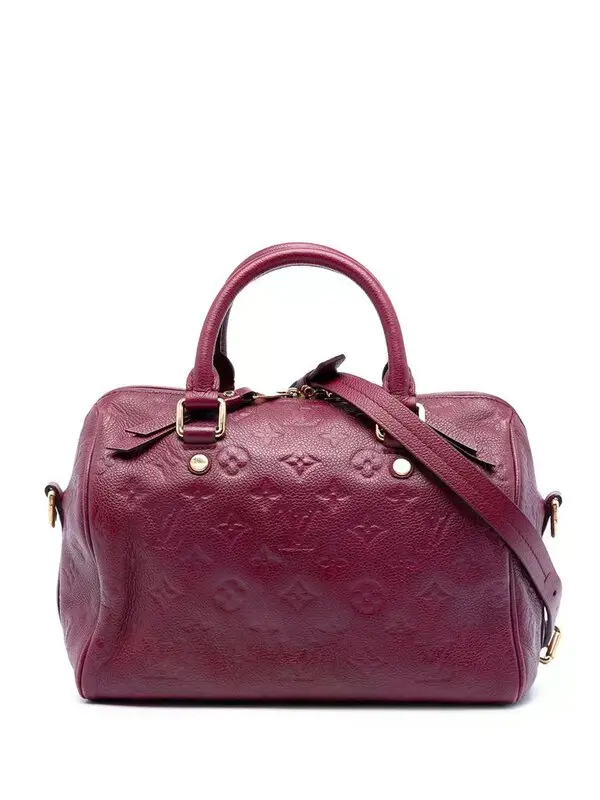 LOUIS VUITTON 2014 Monogram Empreinte Speedy Bandouliere 25 Satchel - Red