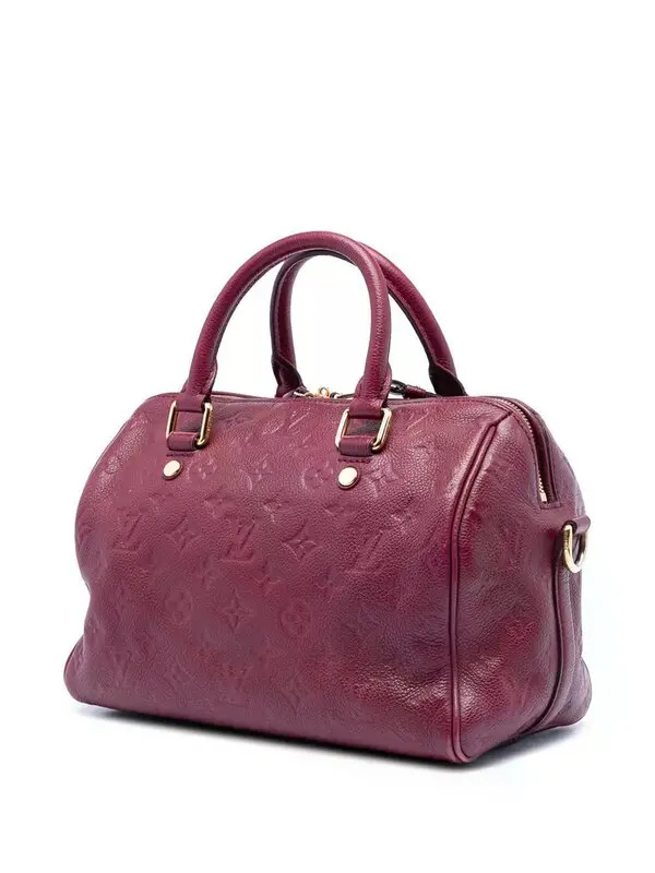 LOUIS VUITTON 2014 Monogram Empreinte Speedy Bandouliere 25 Satchel - Red