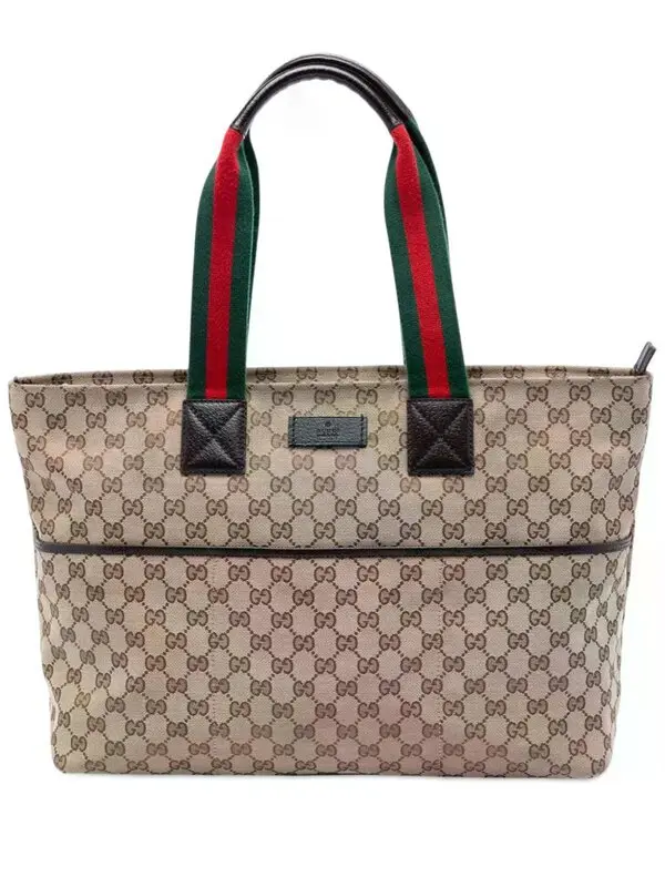 Gucci Gg Canvas Web Tote Bag - Neutrals