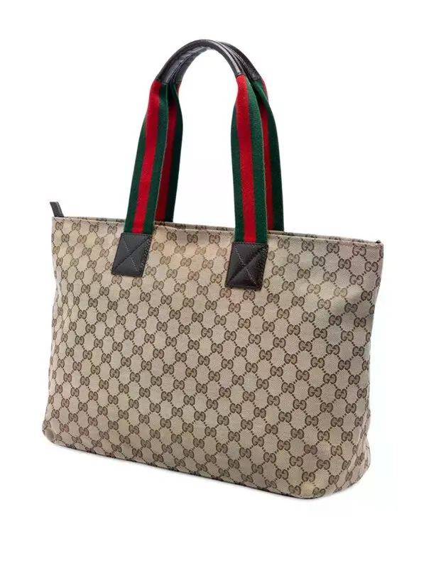 Gucci Gg Canvas Web Tote Bag - Neutrals