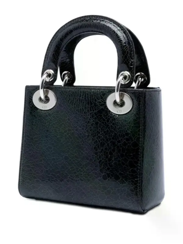 Dior 2016 Mini Deerskin Jeweled Swan Lady Satchel - Black