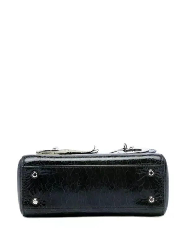 Dior 2016 Mini Deerskin Jeweled Swan Lady Satchel - Black