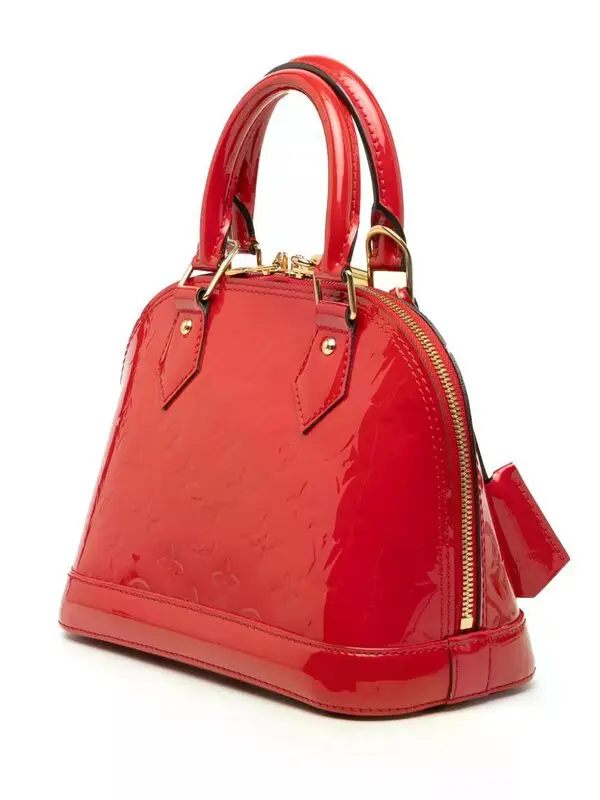 LOUIS VUITTON 2014 Monogram Vernis Alma Bb Satchel - Red