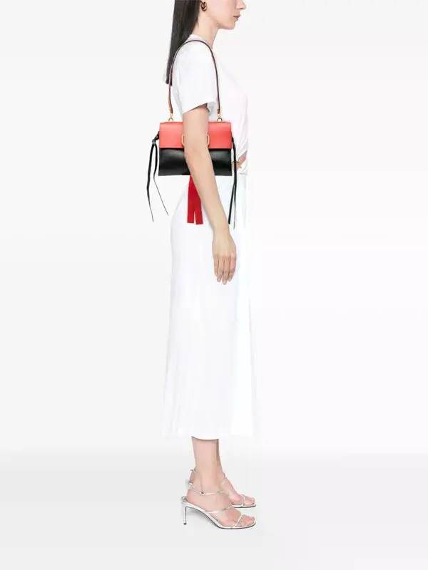 Valentino Garavani Small Colorblock Calfskin Vring Shoulder Bag - Red