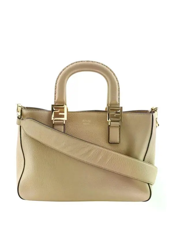 Fendi 2000-2010 Small Selleria Ff Tote Satchel - Neutrals