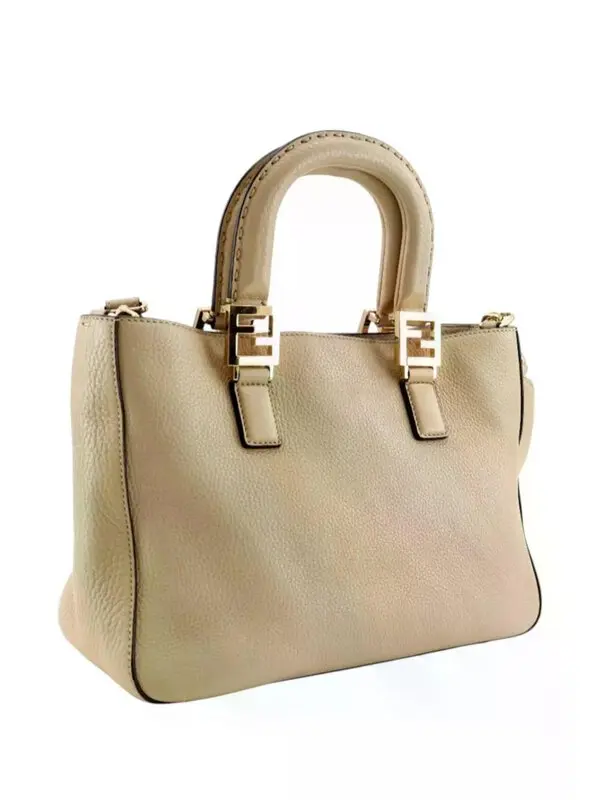 Fendi 2000-2010 Small Selleria Ff Tote Satchel - Neutrals