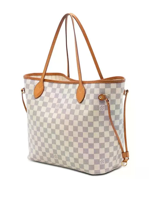 LOUIS VUITTON 2011 Damier Azur Neverfull Mm Tote Bag - White