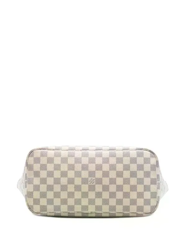 LOUIS VUITTON 2011 Damier Azur Neverfull Mm Tote Bag - White