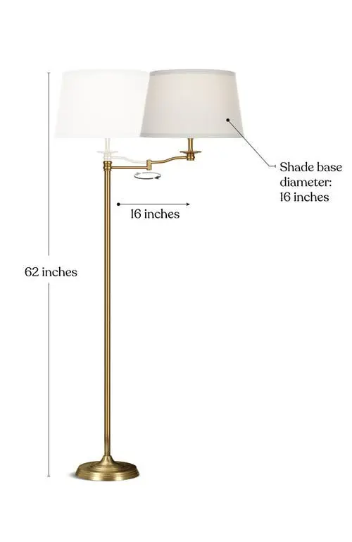 BRIGHTECH Caden 62" Modern Led Floor Lamp With Swing Arm & Drum Shade