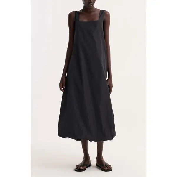 RÓHE Balloon Hem Technical Taffeta Midi Dress