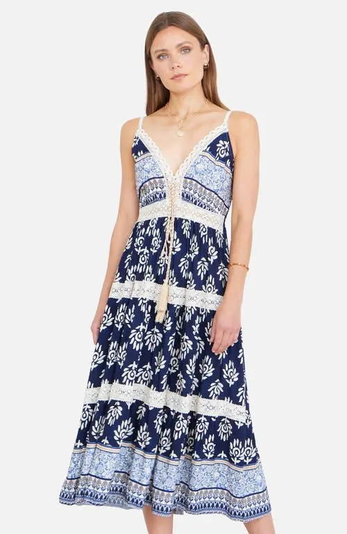 YUMI Paisley Print Midi Sun Dress