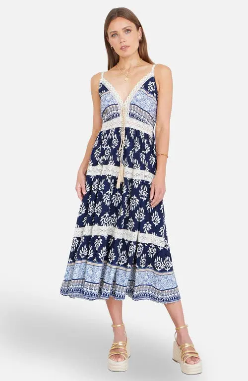 YUMI Paisley Print Midi Sun Dress