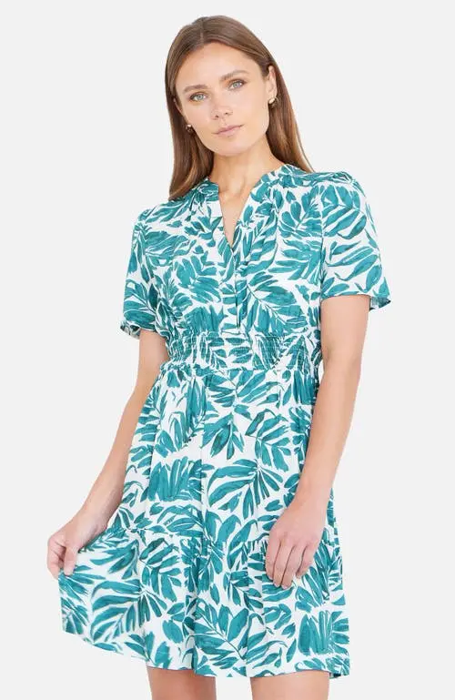 YUMI Leaf Print Mini Dress